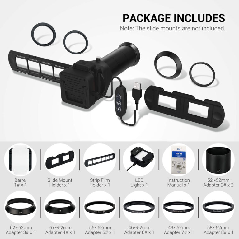 JJC Photo Slide and Film Digitizing Adapter Set with LED Backlight for ...