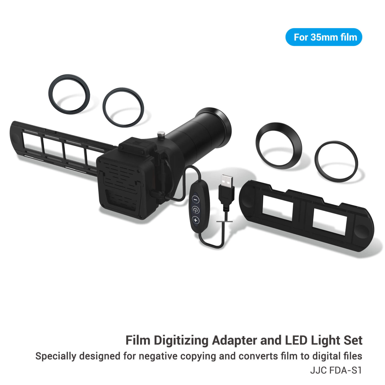 JJC Photo Slide and Film Digitizing Adapter Set with LED Backlight for ...