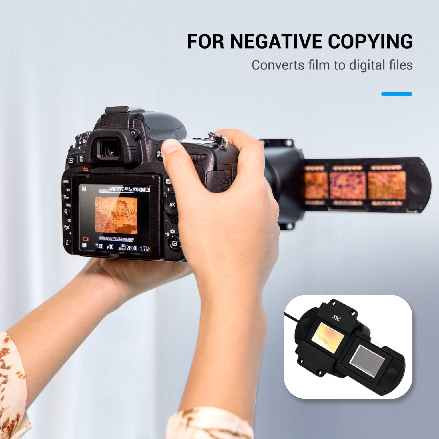 JJC Photo Slide and Film Digitizing Adapter Set with LED Backlight for ...