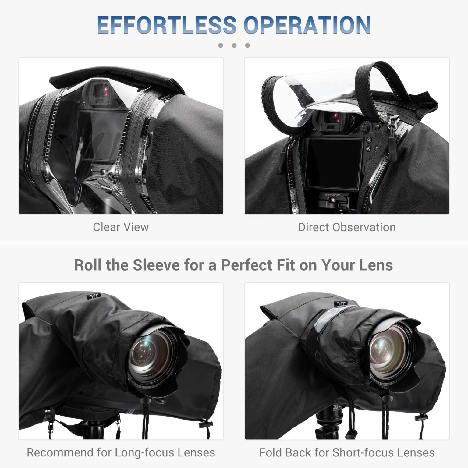 JJC Camera Rain Cover for Mirrorless camera with len within 7.1x 5.5 x ...
