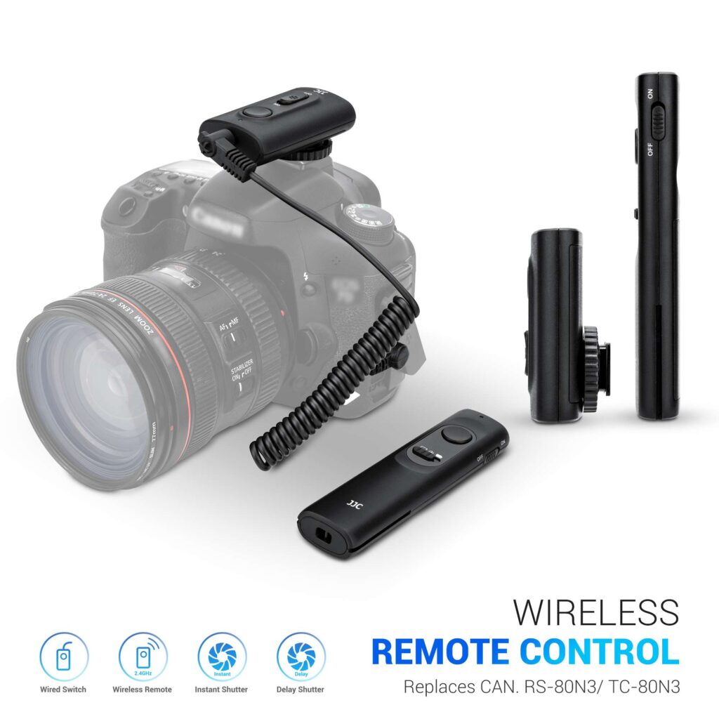 JJC Timer Remote Control Shutter Release for CAN. EOS R3 R5C R5 C 6D 7D Mark II, 5D Mark IV III ...