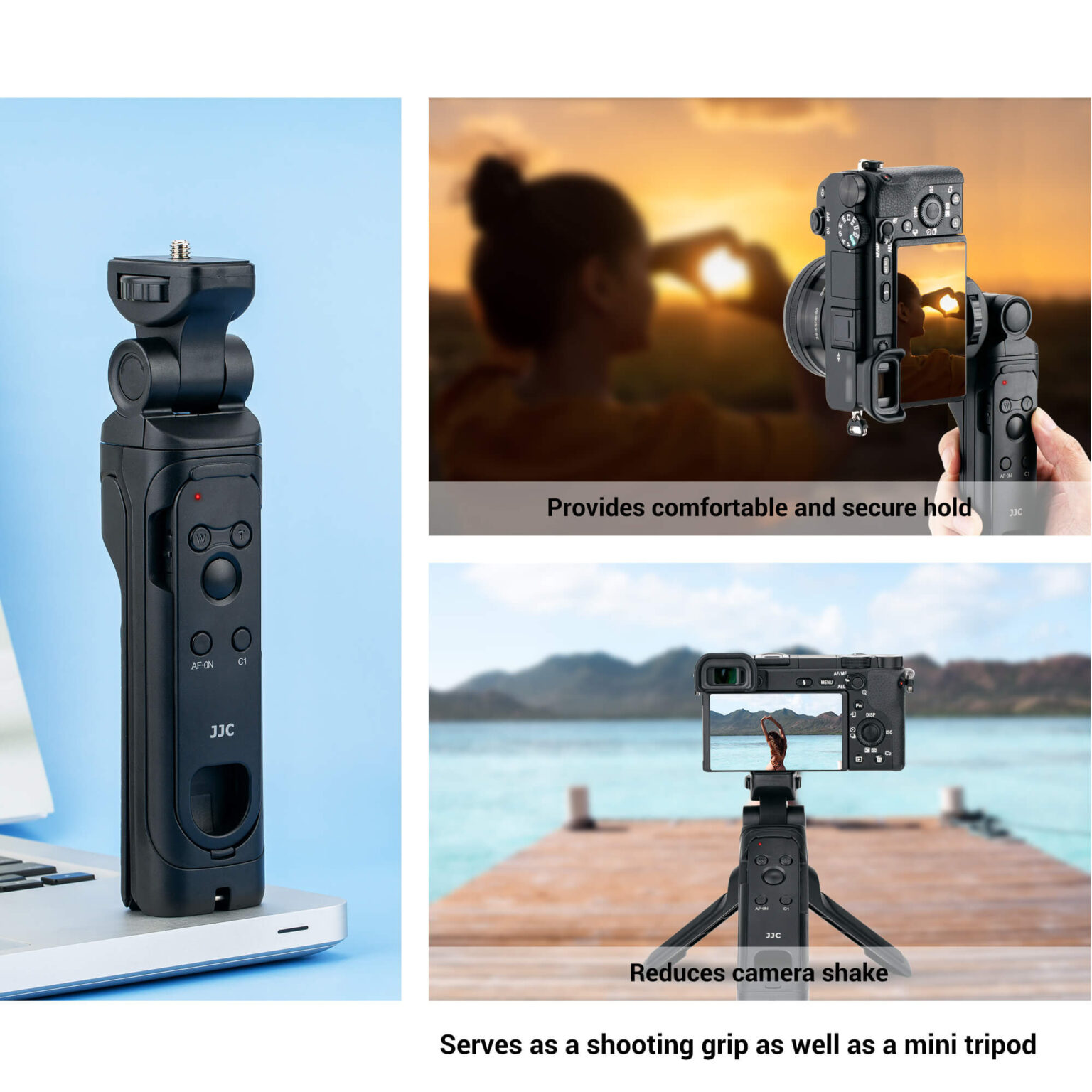 JJC GP-VPT2BT Wireless Bluetooth Remote Shooting Grip & Mini Tripod for Sony ZV-1 II ZV1F ZV-1F ...
