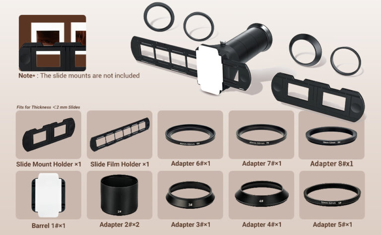 JJC Photo Slide and Film Digitizing Adapter Set for Re-photographing ...