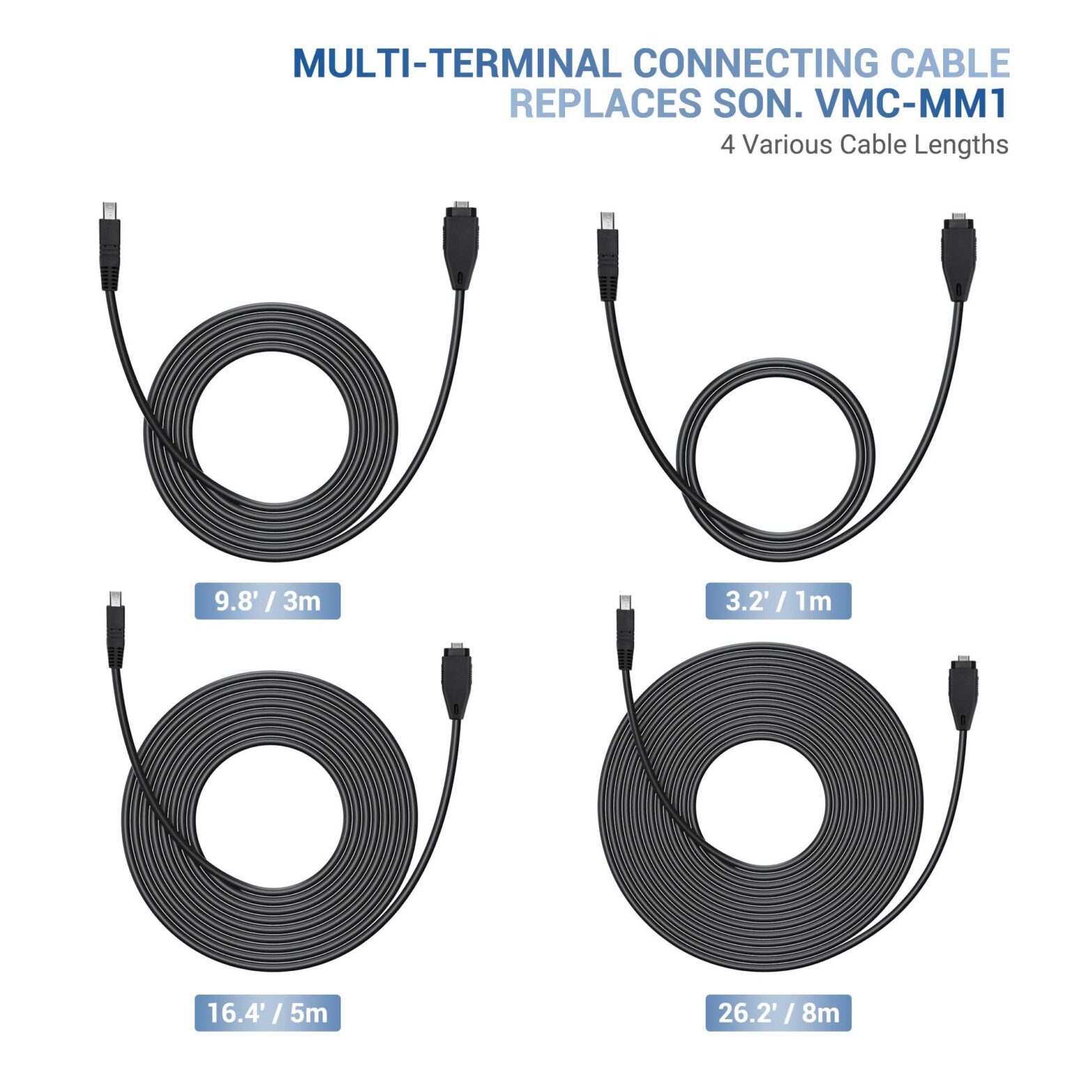 JJC Multi Terminal Cable for SONY VMC-MM1(100cm)(3.3ft) – JJCFOTO