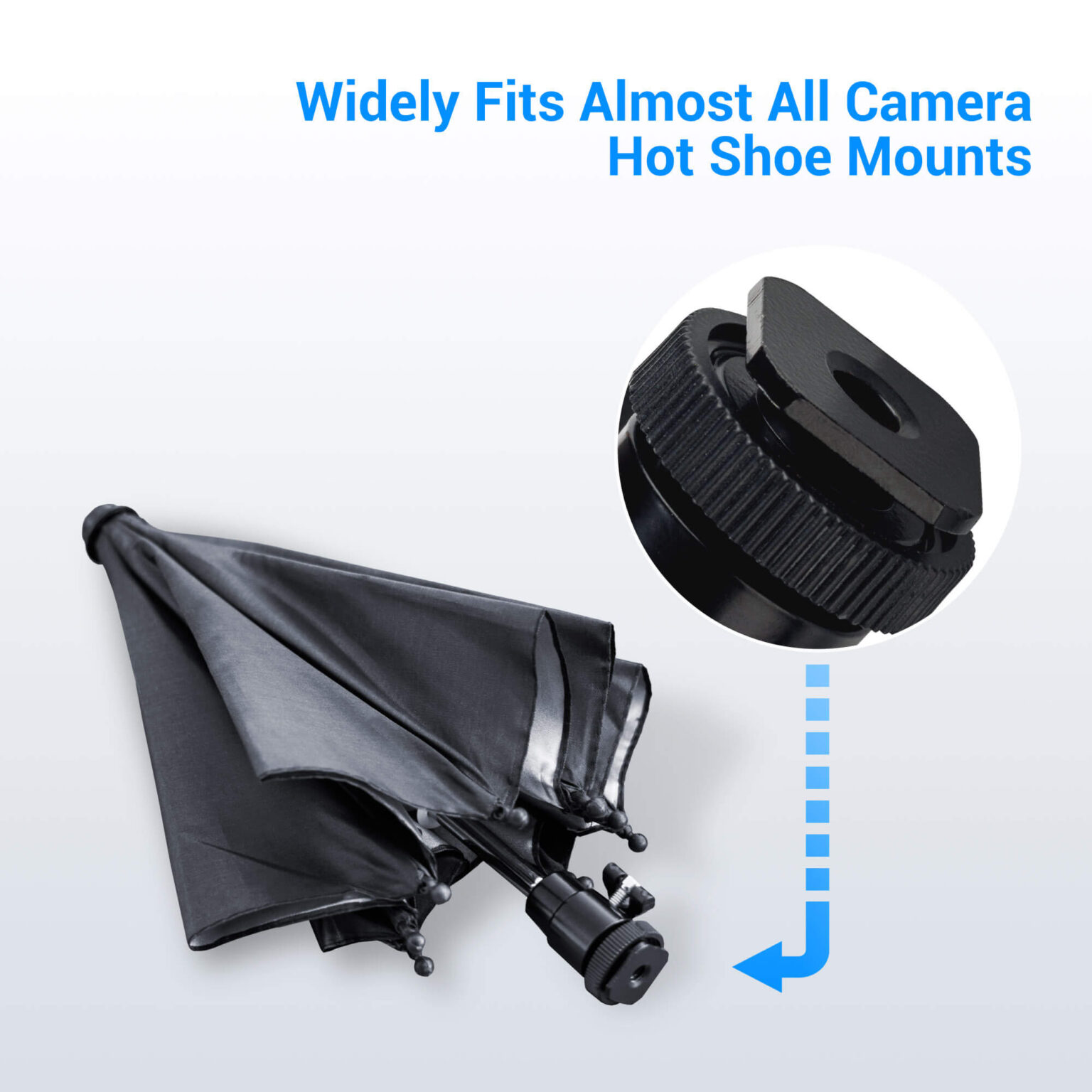 JJC 19.7″ Camera Hot Shoe Umbrella, Sunshade Rain Cover Portable ...