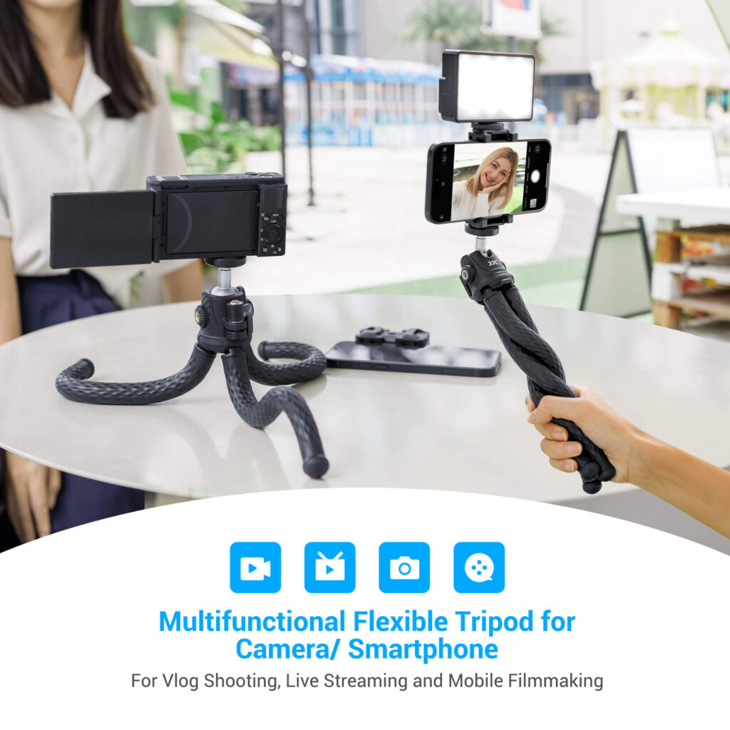 JJC 2 in 1 Flexible Mini Tripod Bendable Octopus Stand and Selfie Stick