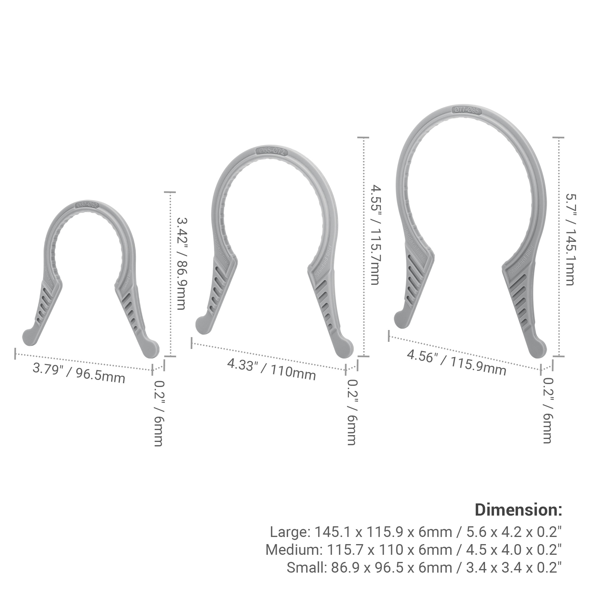 Camera Lens Filter Wrench Kit for Filter Thread Size from 37mm to 95mm ...