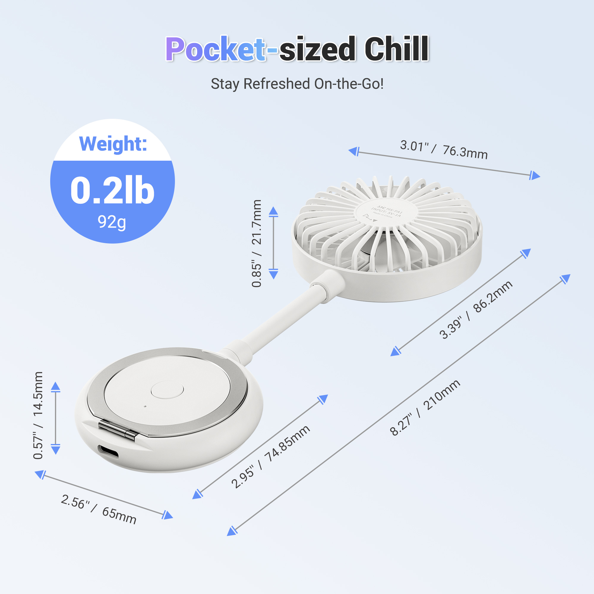 Portable Mini Handheld Fan with Magnetic holder for Apple Magsafe ...