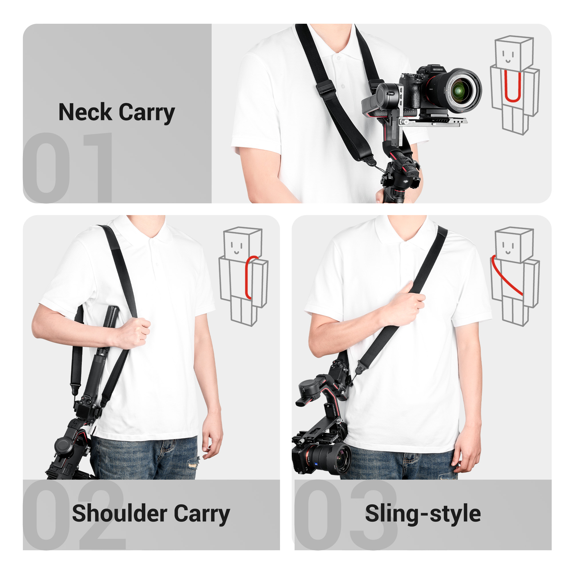 Neck Shoulder Strap for DJI RS 3 Pro/RS 3/RS 2/RSC 2 Gimbal Stabilizer ...
