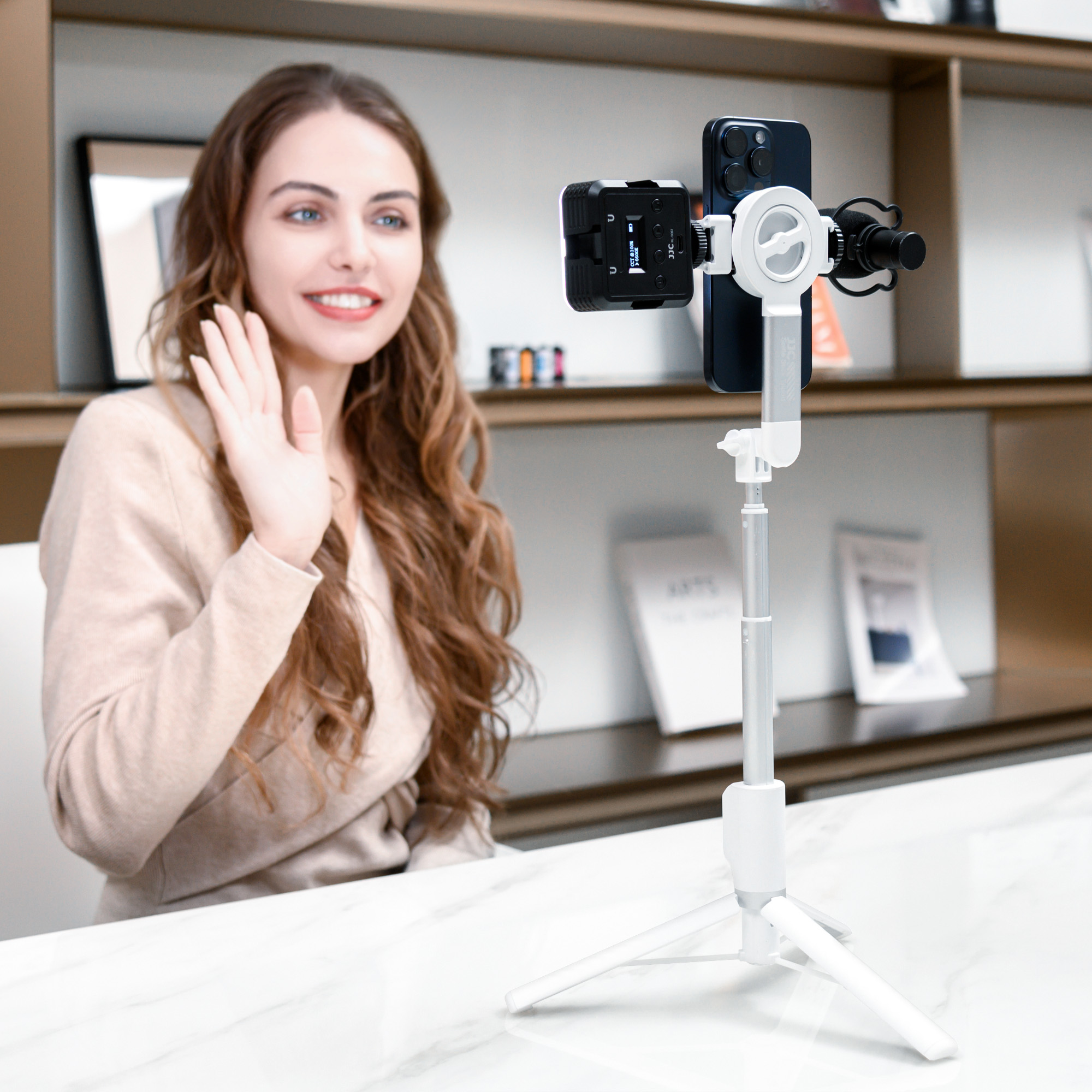 JJC Magnetic Selfie Stick Phone Tripod Stand with Remote for iPhone 15 ...