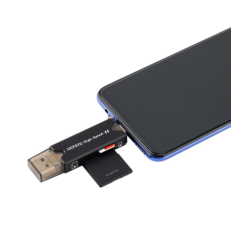 JJCFOTO Metal USB 3.0 Micro 2.0 Type C Card reader with 2 Slots for ...