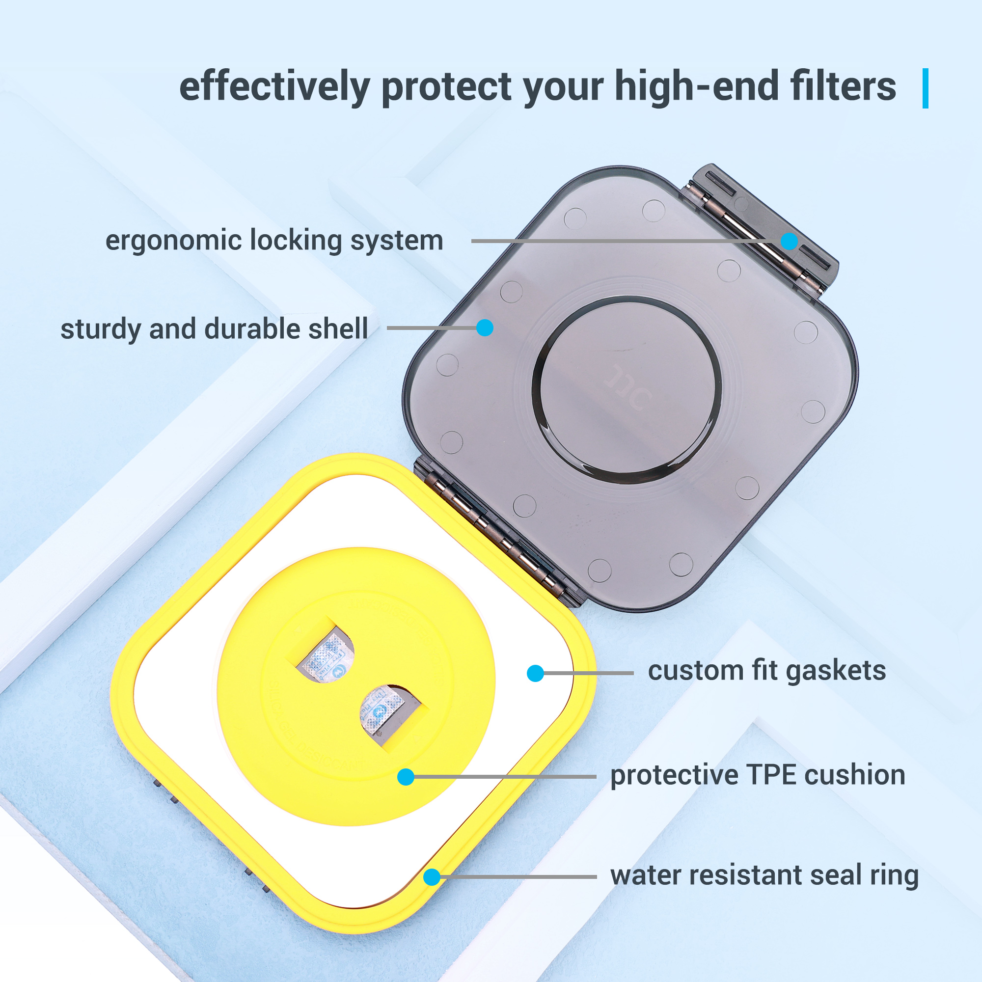 JJC Moistureproof Lens Filter Storage Case for 82mm 86mm 95mm 105mm ...