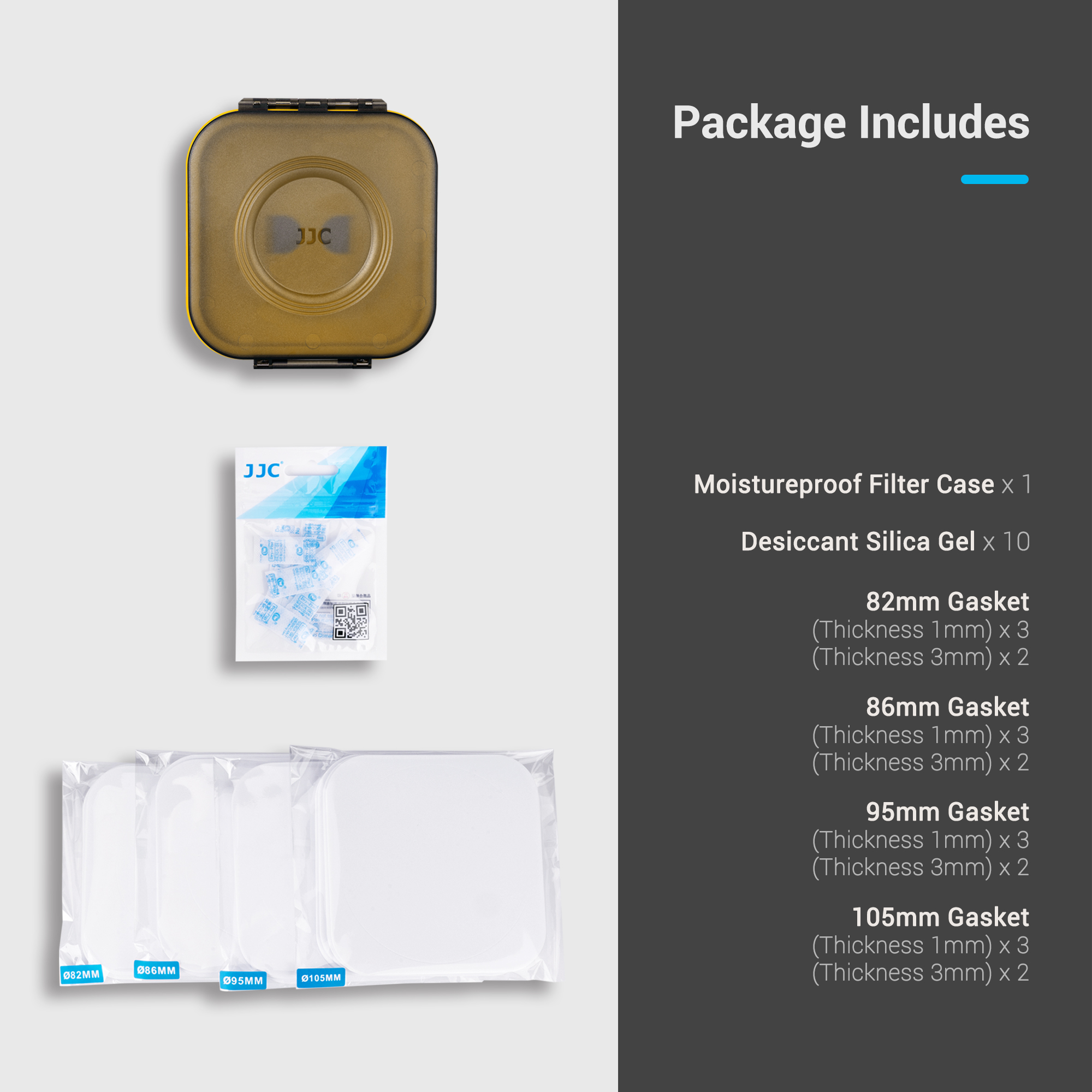 JJC Moistureproof Lens Filter Storage Case for 82mm 86mm 95mm 105mm ...