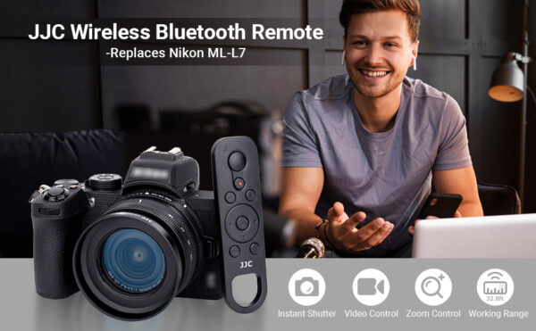 JJC Bluetooth Remote Commander for Nikon Zf Z5 Z6III Z6II Z7II Z30 Zfc Z50 P1000 P950 A1000 B600 ...