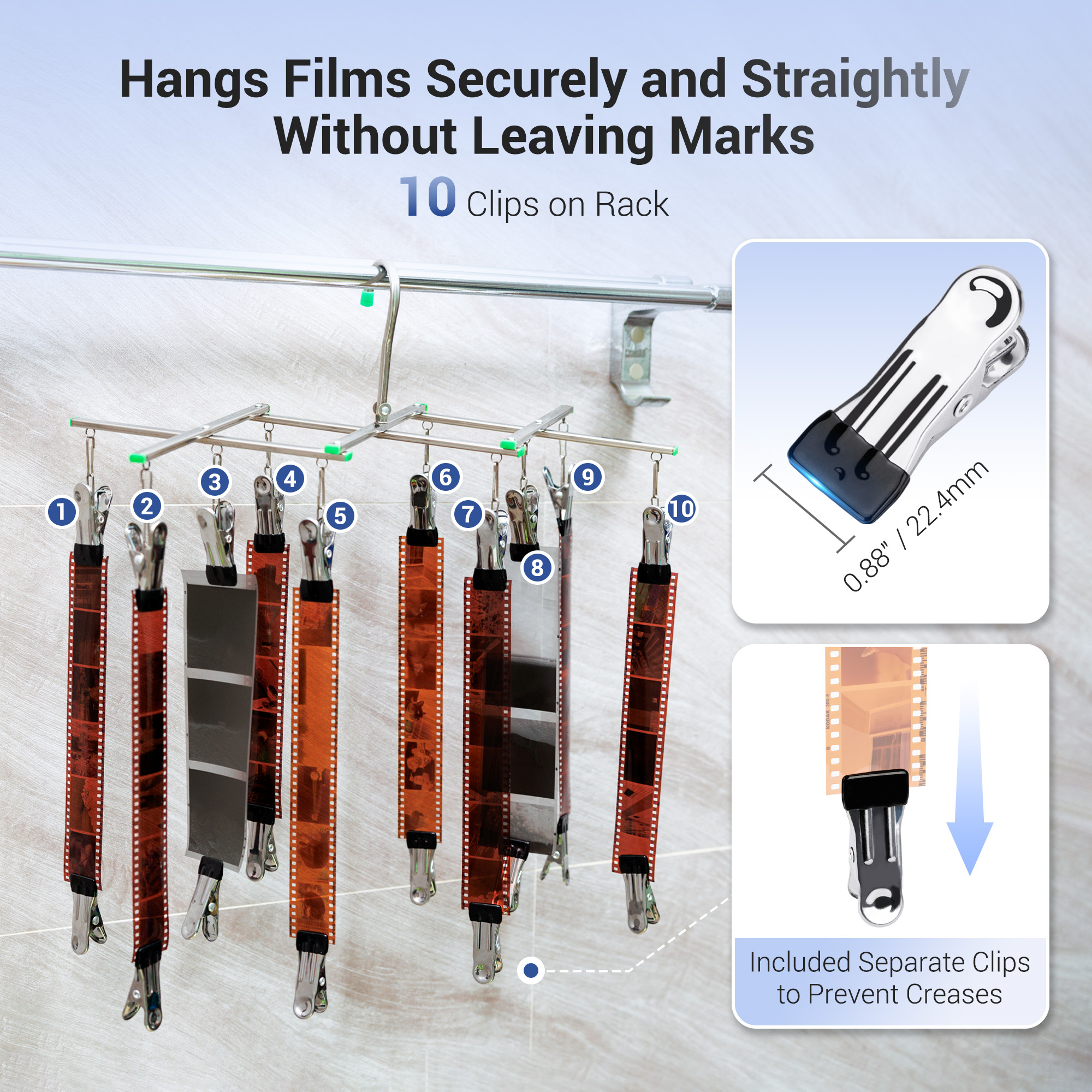 JJC 35mm 120 Film Drying Hanging Rack for 135 120 4×5 Negative Film ...
