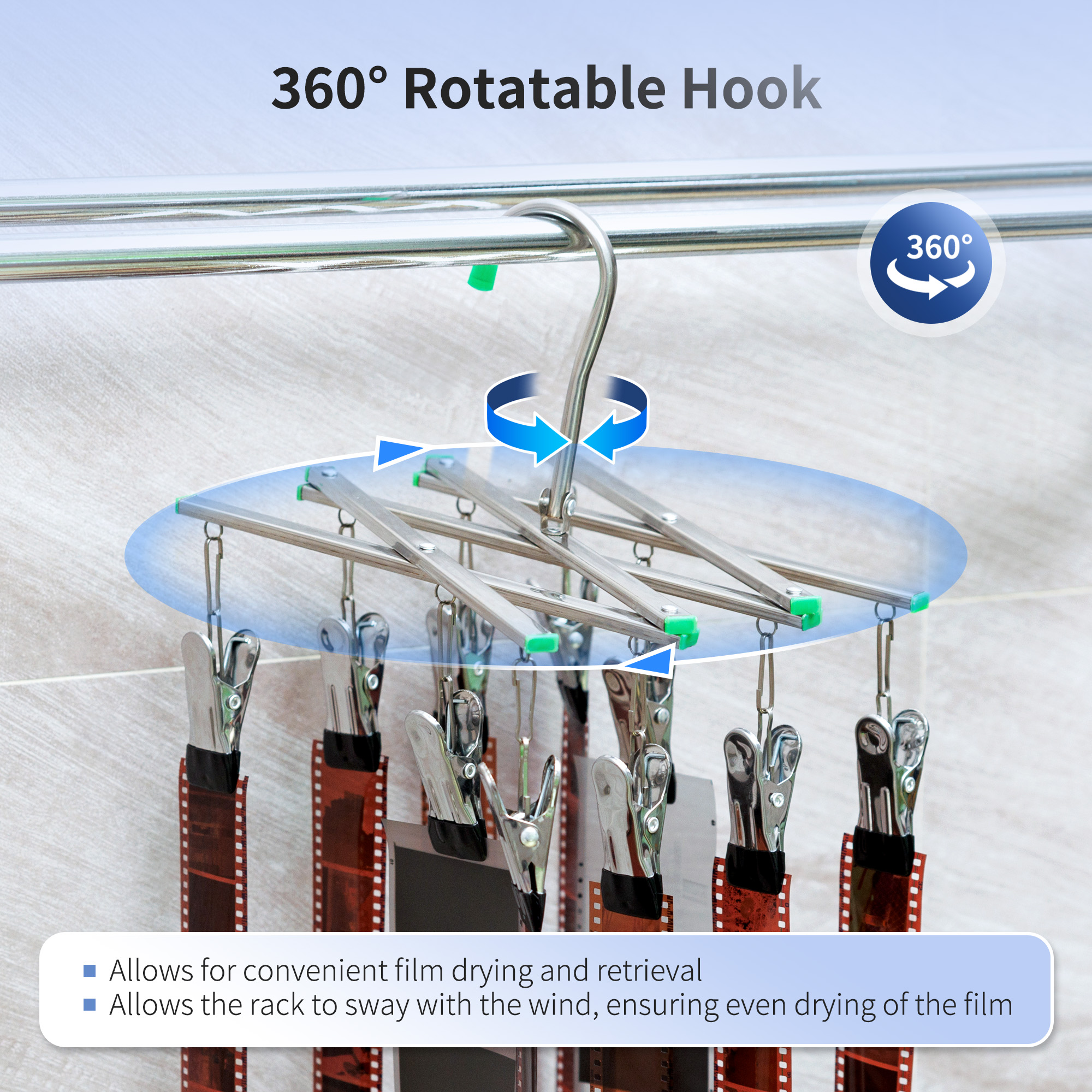 JJC 35mm 120 Film Drying Hanging Rack for 135 120 4×5 Negative Film ...