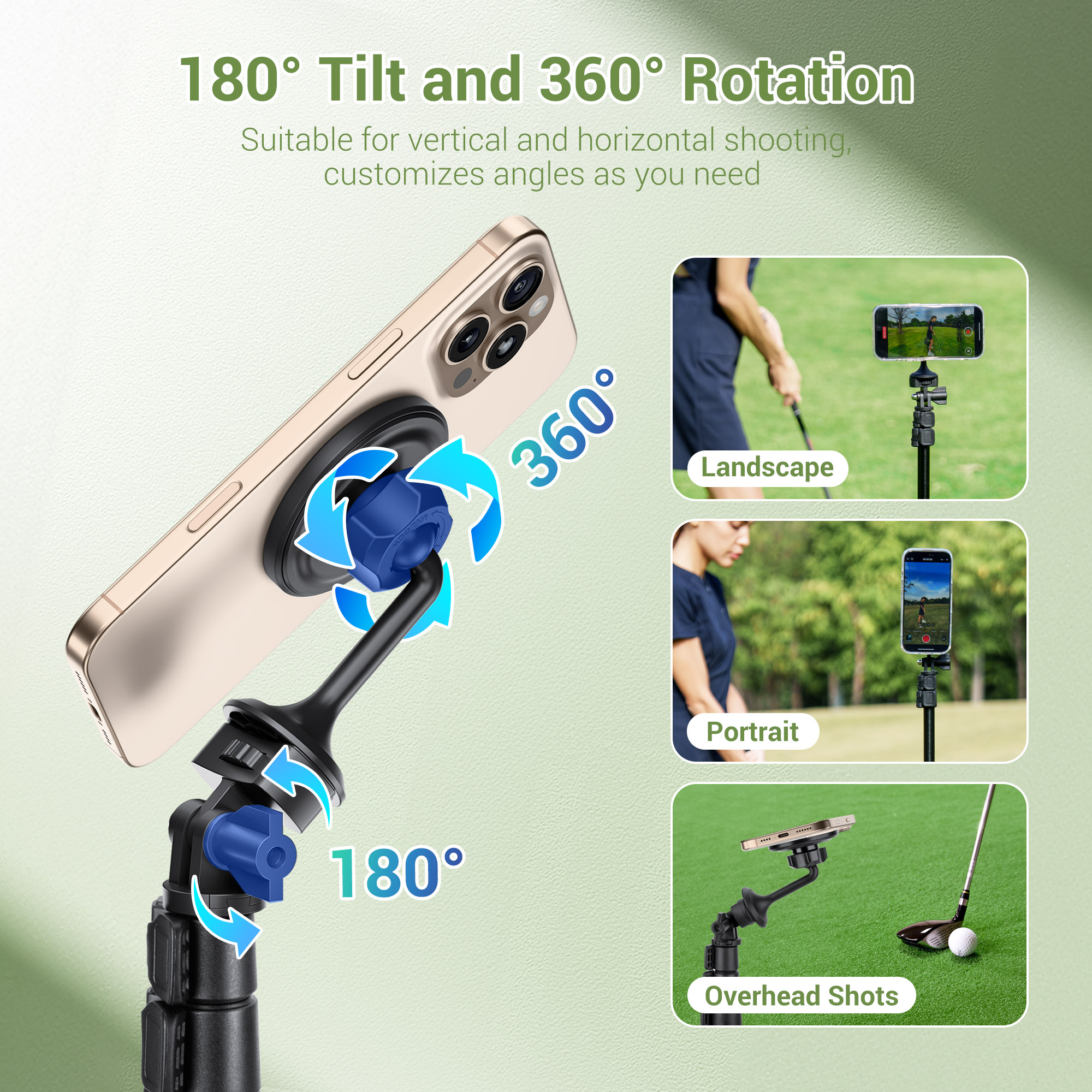 JJC Golf Monopod Selfie Stick with Ground Spike Stakes for Golf Traing ...