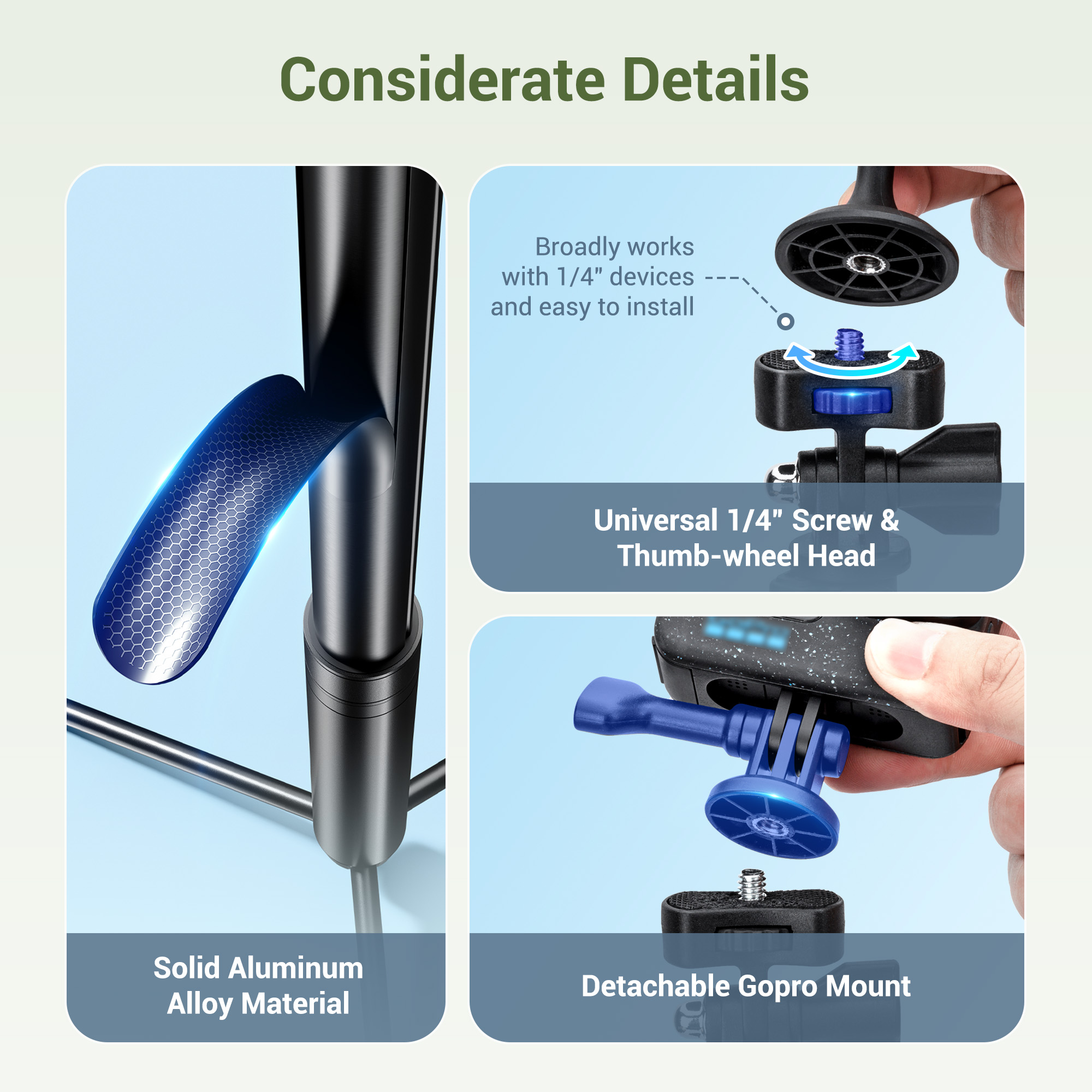 JJC Golf Monopod Selfie Stick with Ground Spike Stakes for Golf Traing ...