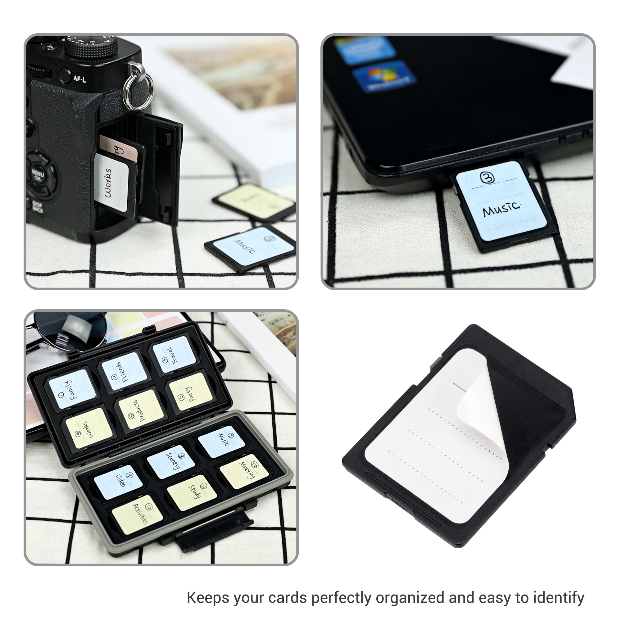 JJC 120 SD Memory Card Labels, Self Adhesive Labels Stickers for SD XQD ...