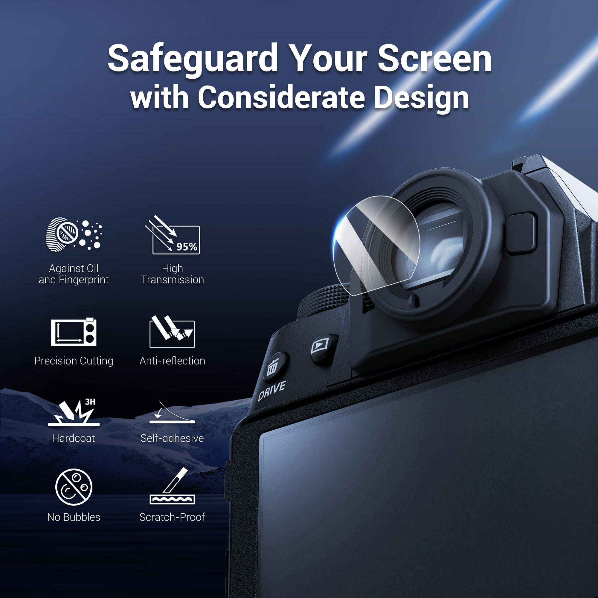 JJC Viewfinder EVF Screen Protector for Fujifilm Fuji XT50 X-T50 XS20 X ...